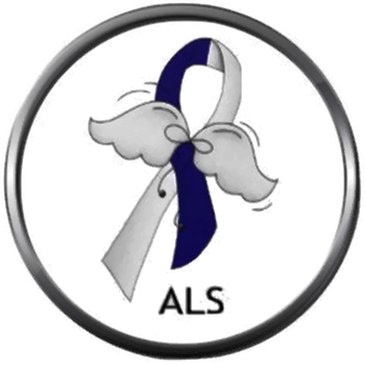 ALS Lou Gehrigs Disease Awareness Ribbon With Angel Wings Hope Find Th ...
