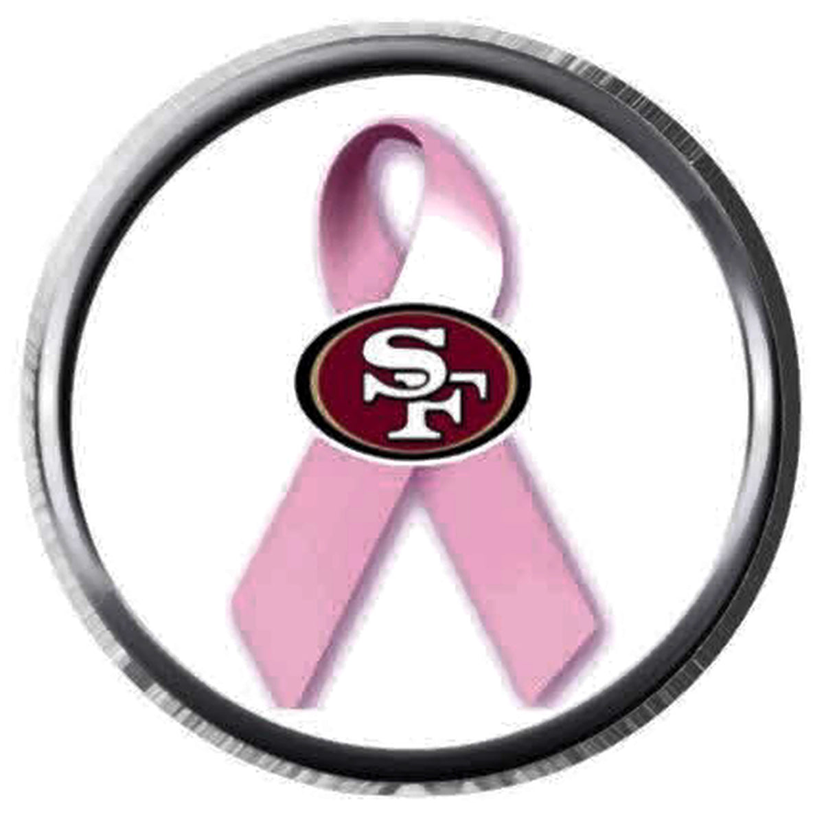 San Francisco 49ers Breast Cancer Ribbon NFL Football Logo 18MM - 20MM ...