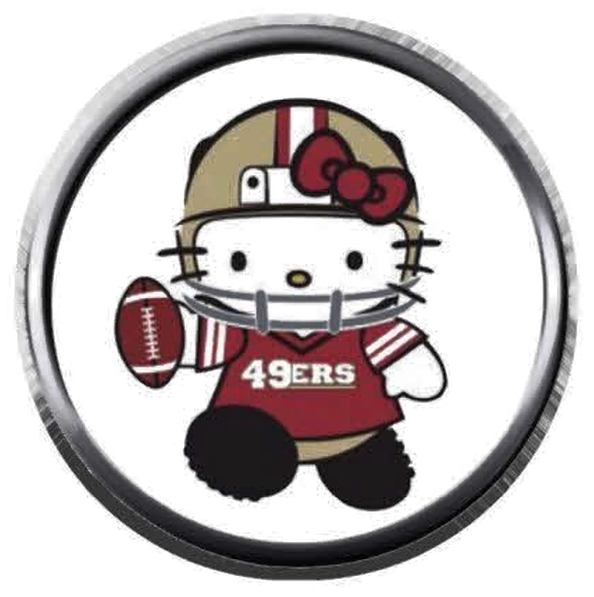 San Francisco 49ers Hello Kitty NFL Football Logo 18MM - 20MM Snap Jew ...