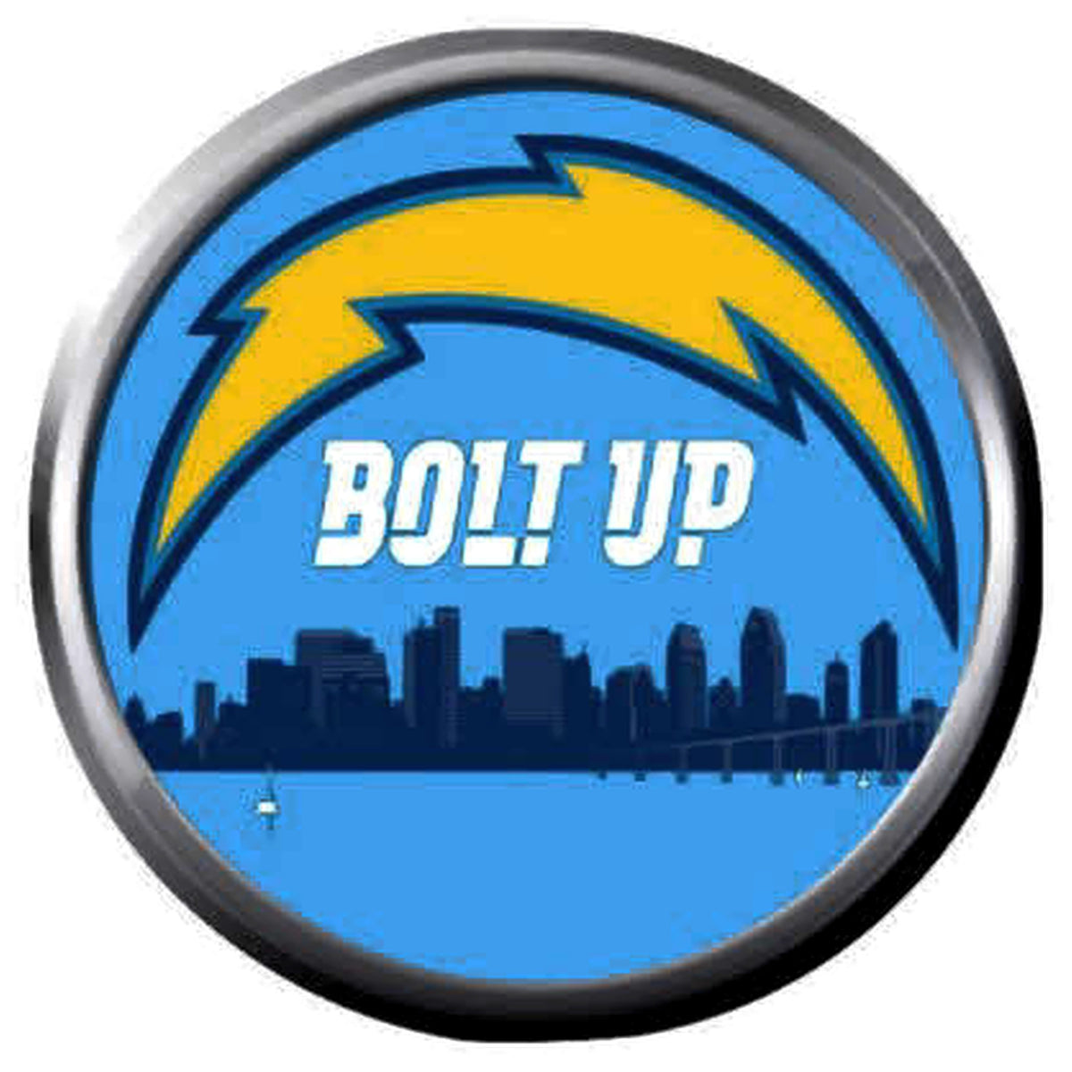 LA Chargers Bolt Up NFL Football Logo 18MM - 20MM Snap Jewelry Charm N ...