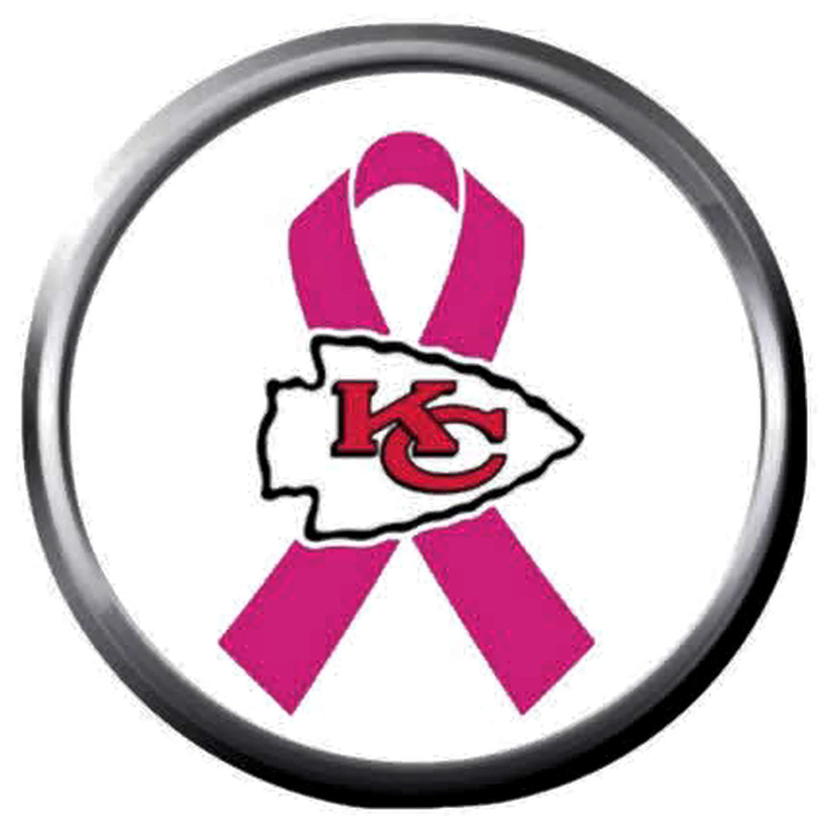 Breast Cancer Ribbon Kansas City Chiefs NFL Football Logo 18MM - 20MM ...